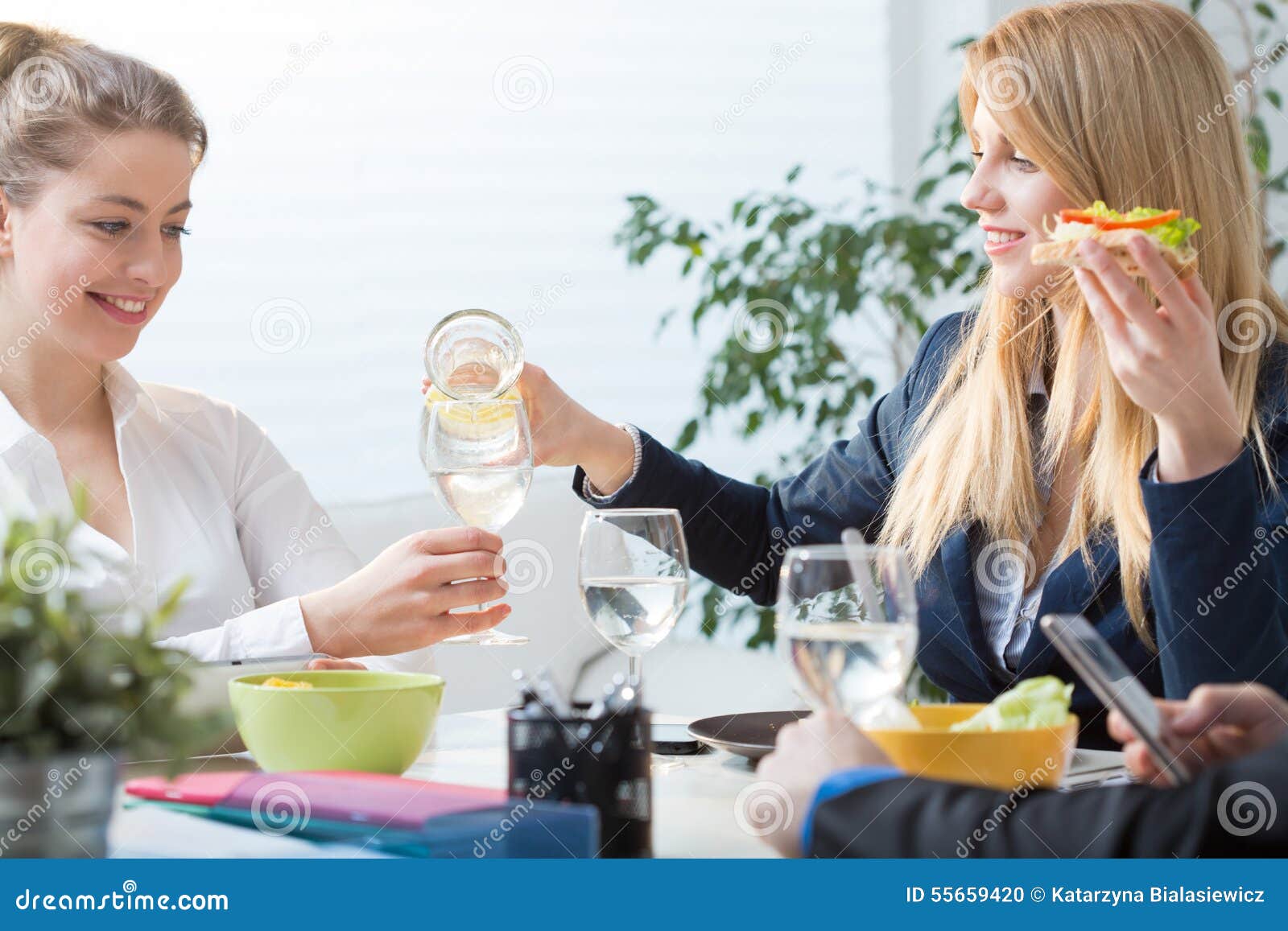 Business team eating lunch stock photo. Image of delicious - 55659420