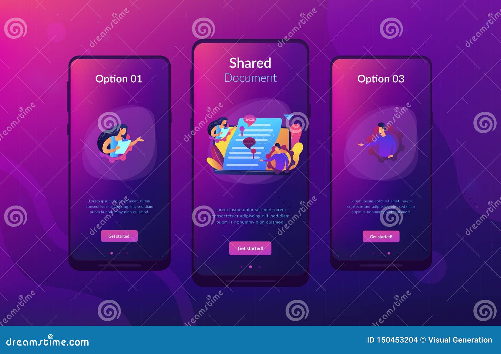 Shared Document App Interface Template. Stock Vector - Illustration of ...