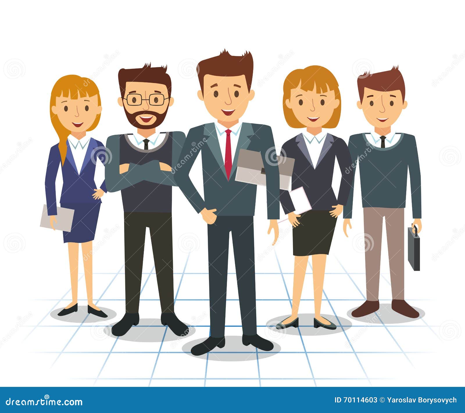 Business Team of Employees and the Boss Vector Stock Vector ...