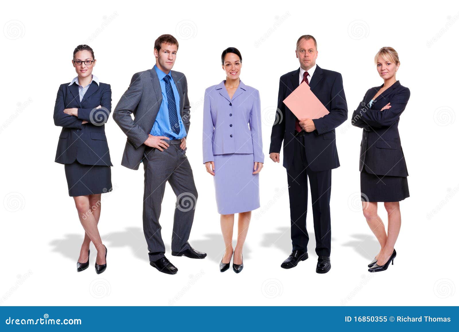 Business Team Five People Isolated Stock Image - Image of adult ...