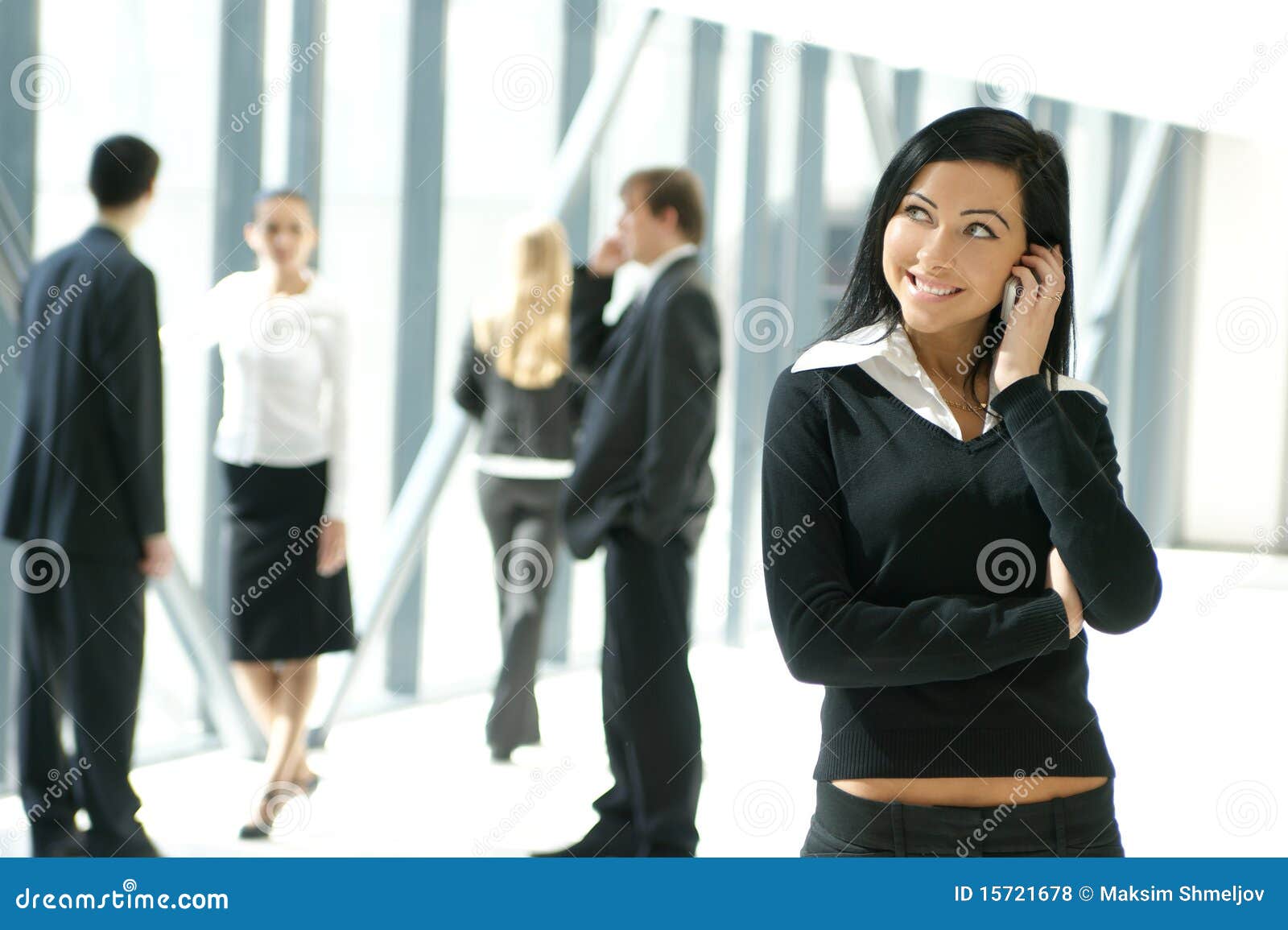 A Business Team of Five Persons in a Modern Office Stock Photo - Image ...