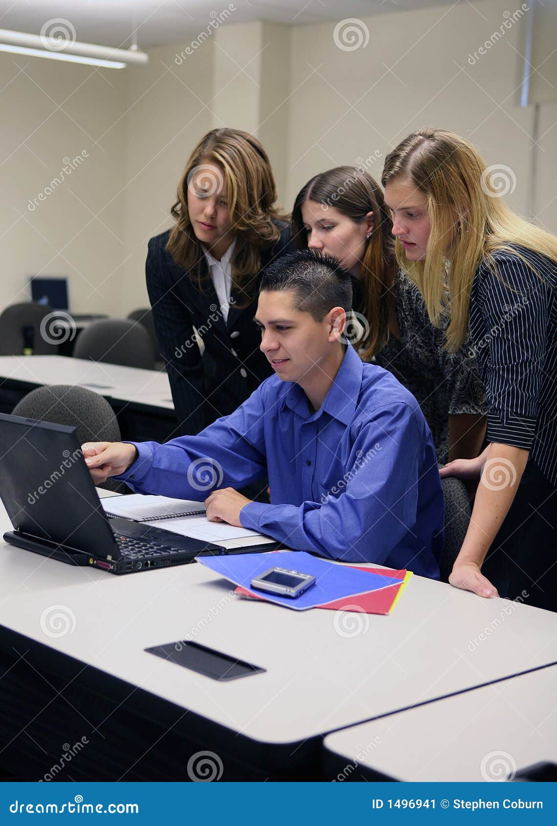 Business Team (Focus on Man) Stock Image - Image of computer, classroom ...