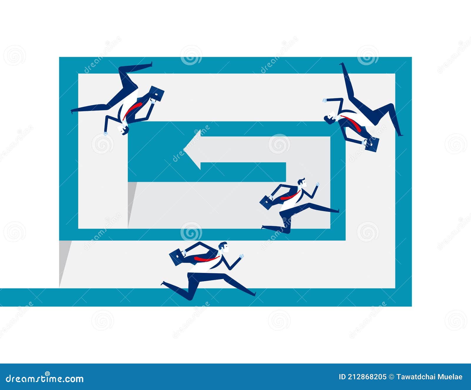 The Business Team Follows the Direction of the Arrow Together Stock ...