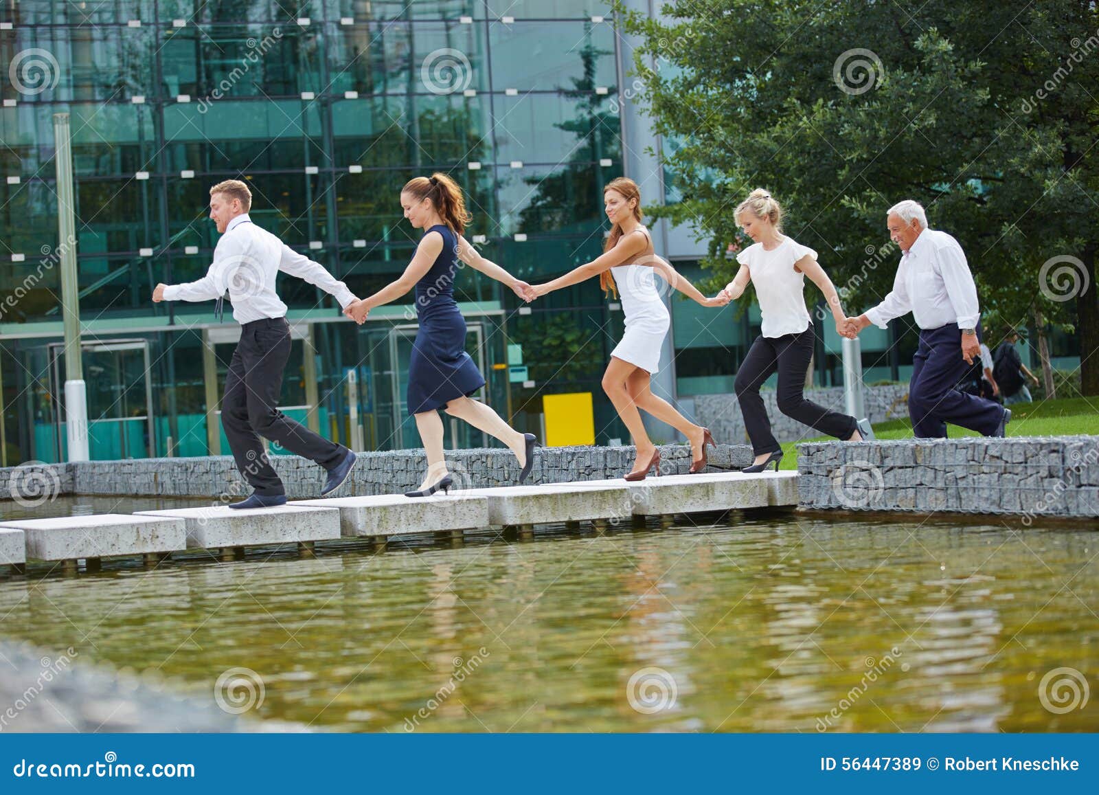 Business Team Forming Network while Running Stock Image - Image of ...