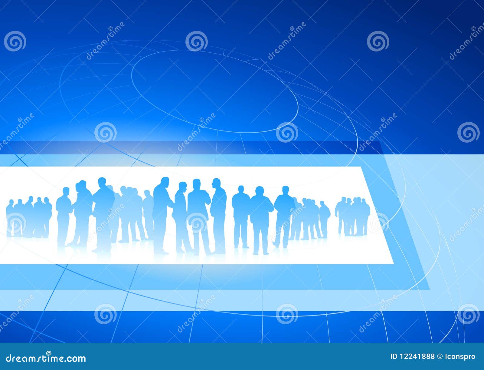Business Team in Frame on Blue Internet Background Stock Vector ...