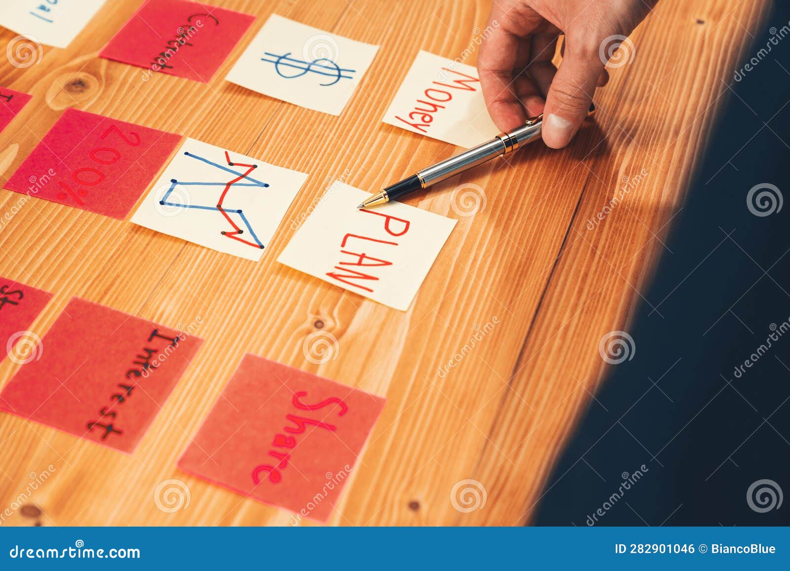 Business Team Gather on Table, Brainstorming and Writing Creative Idea ...