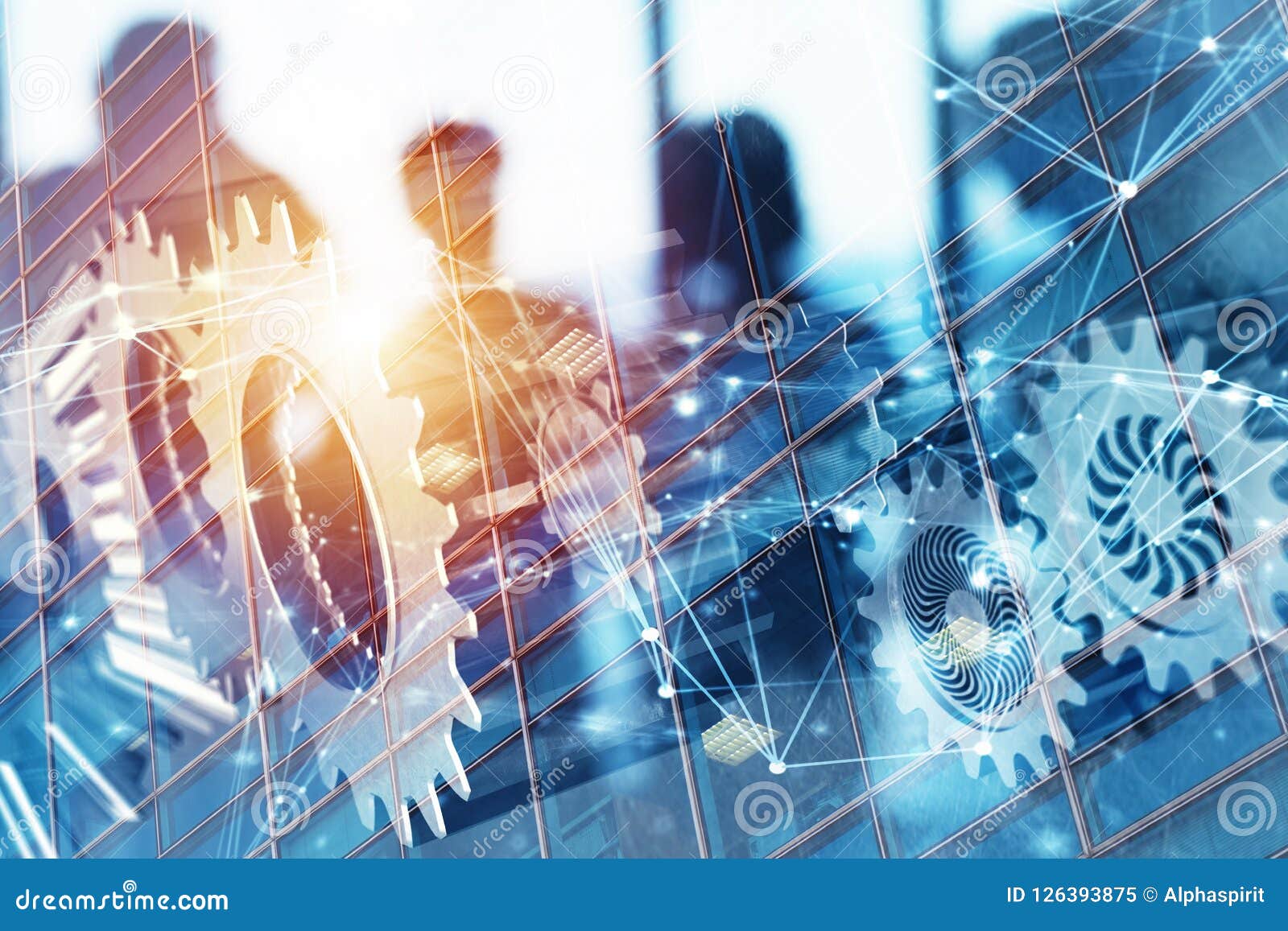 Business Team with Gears System. Teamwork, Partnership and Integration ...