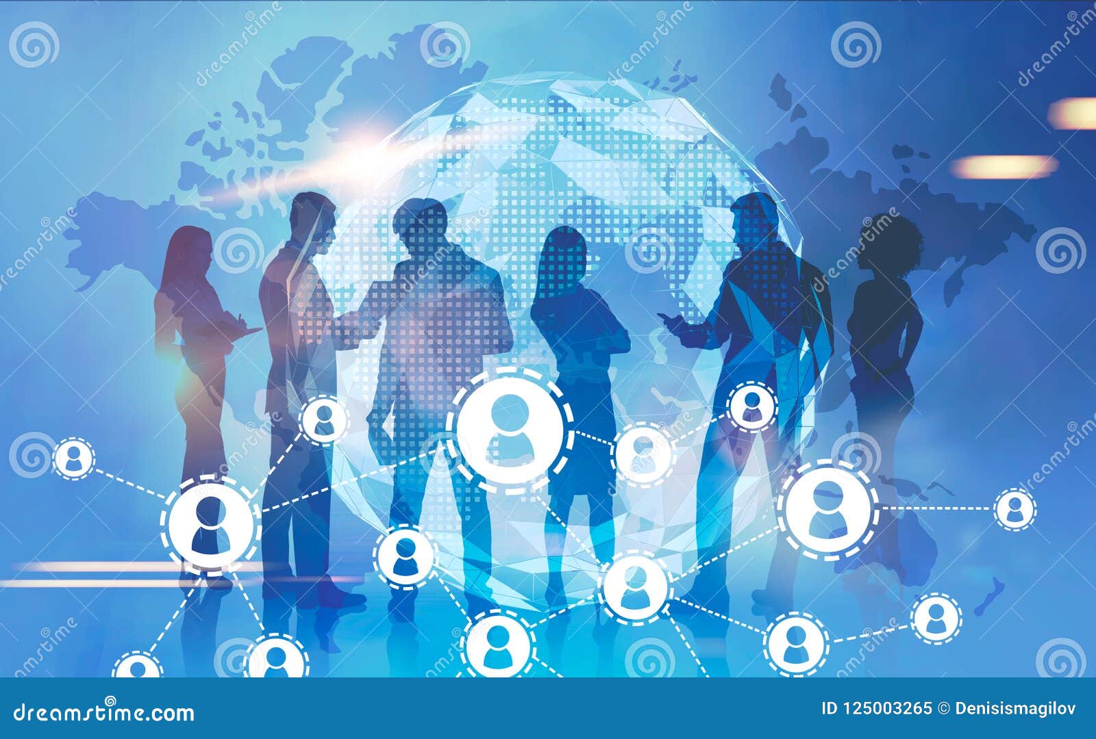 Business Team in Global World, Network Stock Illustration ...