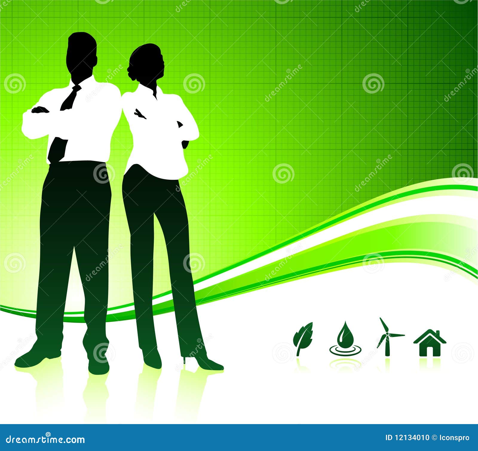 Business Team on Green Environment Background Stock Vector ...