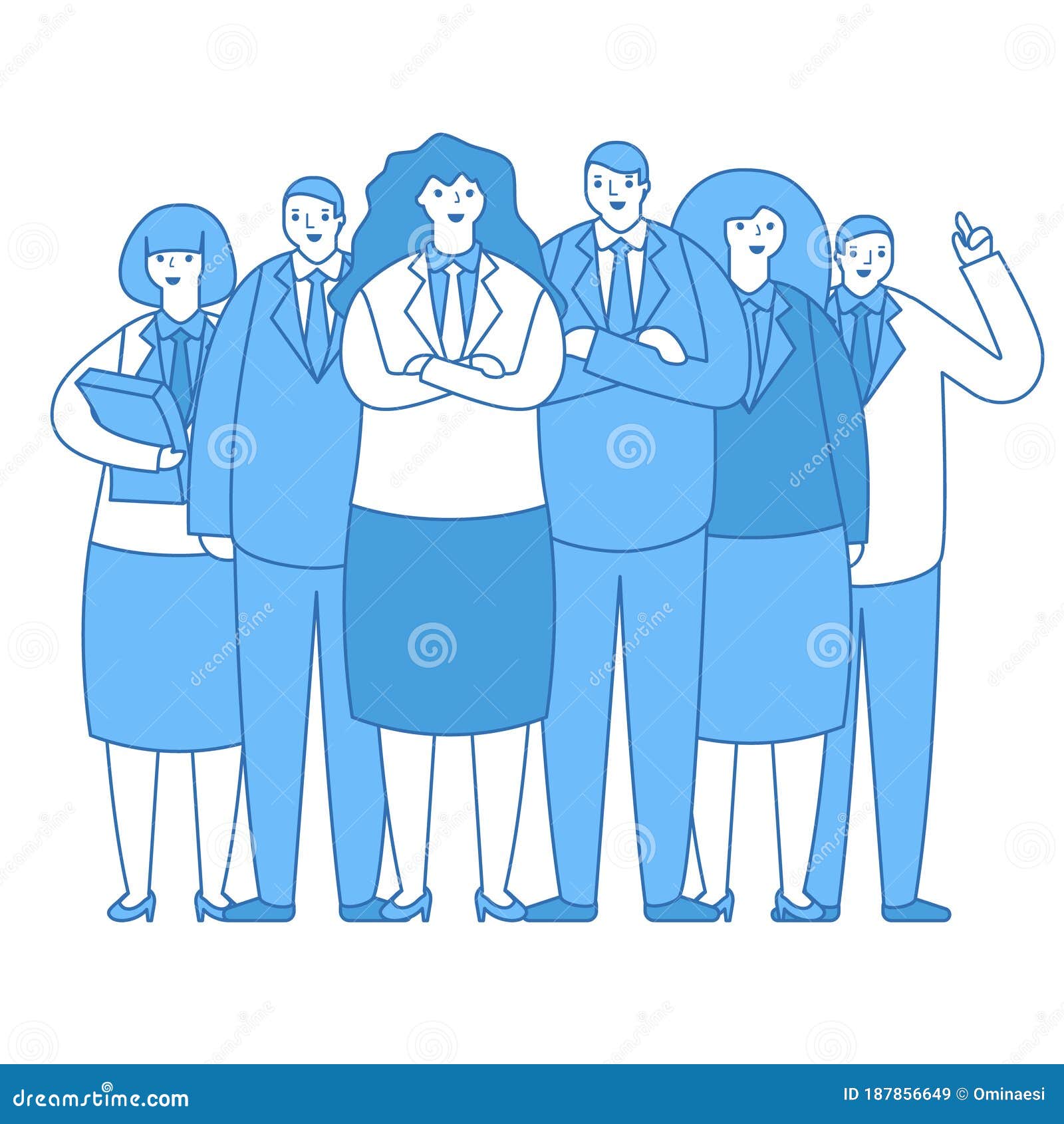 Business Team Group Office Workers Work Crew Standing Together ...