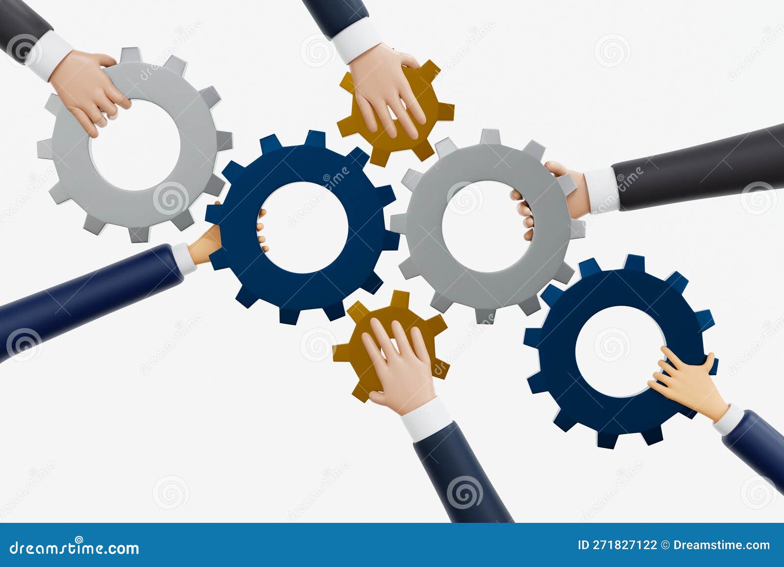 Business Team Hands Connect and Joining a Piece of Gear, Partnership ...
