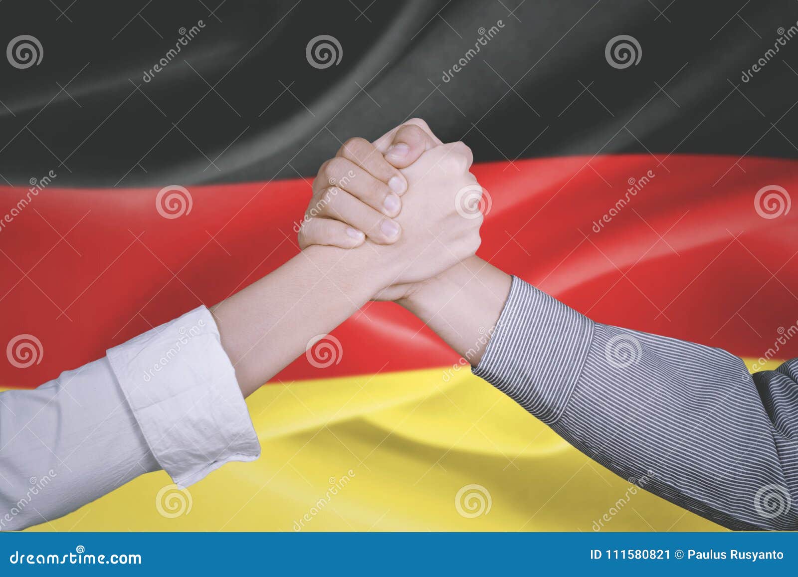Business Team Hands with German Flag Stock Image - Image of businessman ...