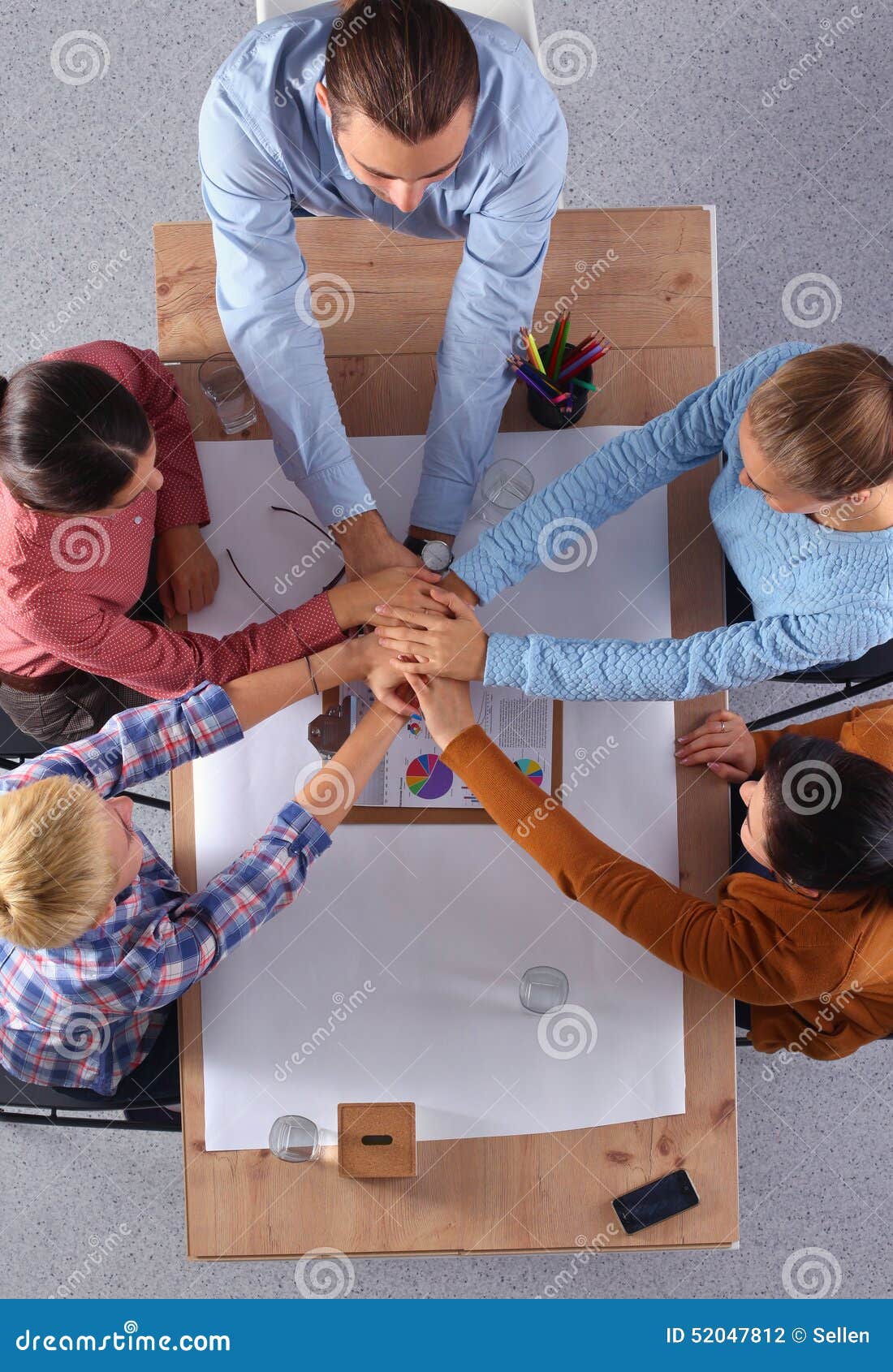 Business Team with Hands Together - Teamwork Stock Photo - Image of ...