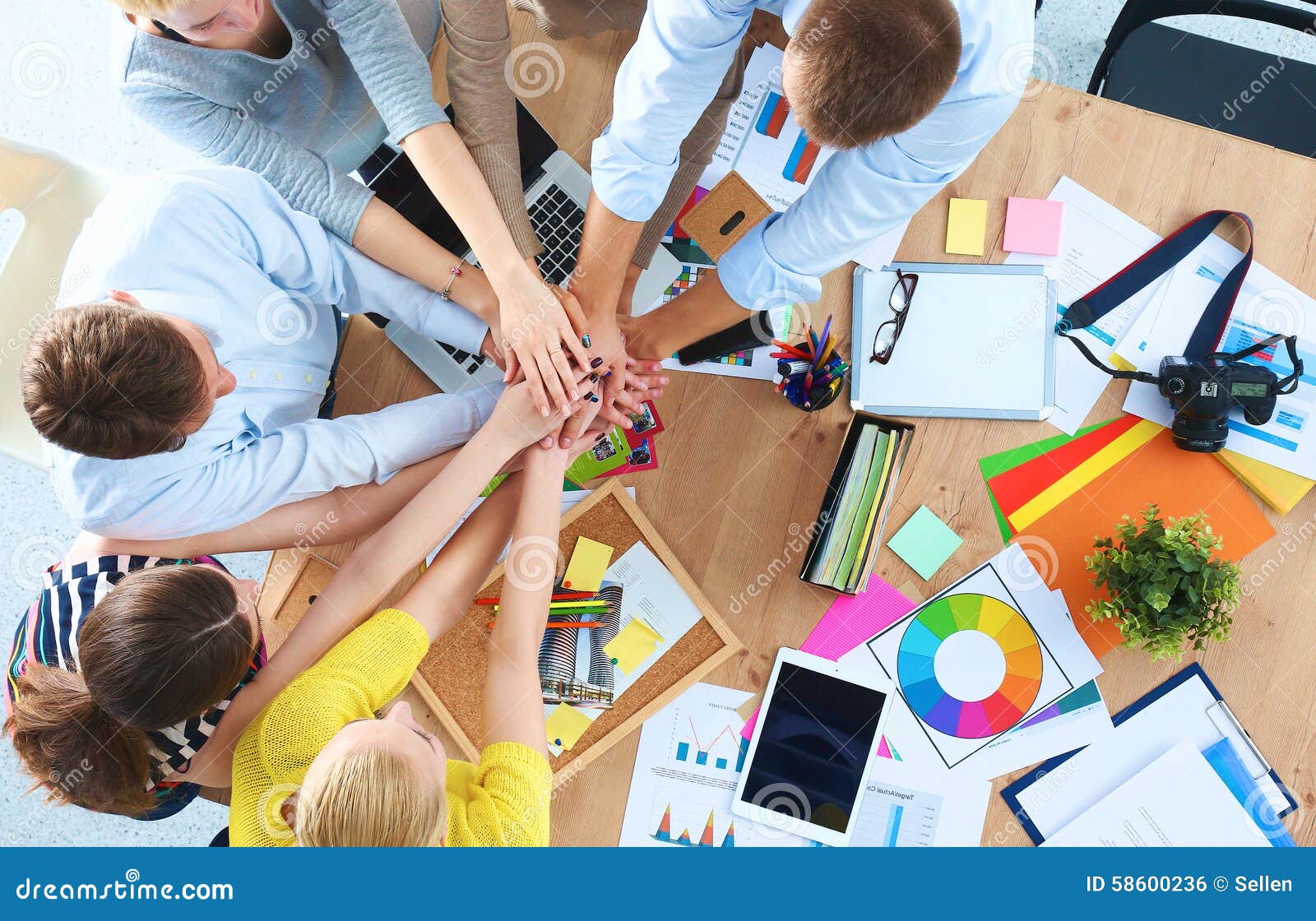 Business Team with Hands Together - Teamwork Stock Photo - Image of ...