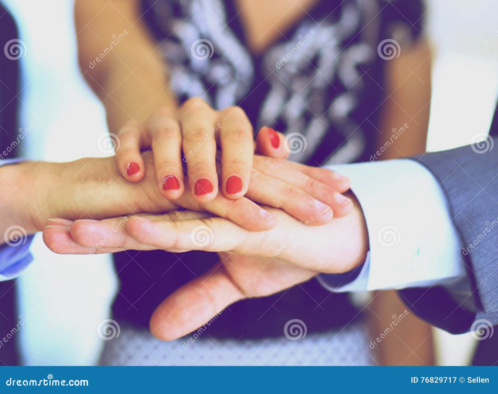 Business Team with Hands Together - Teamwork Concepts Stock Image ...