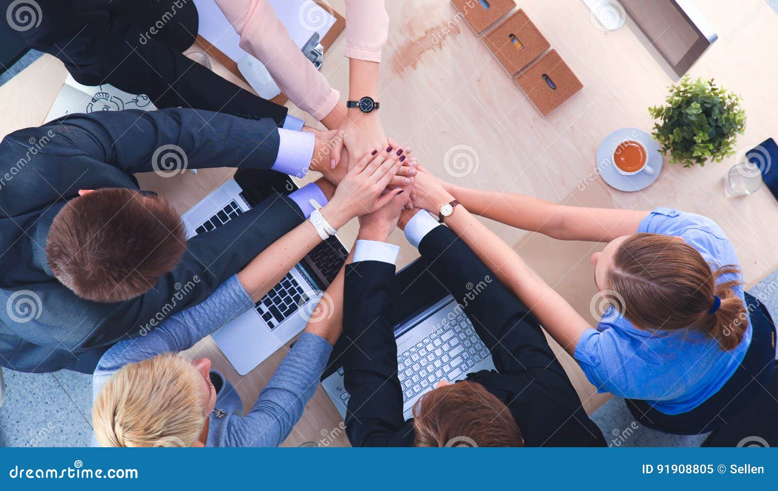 Business Team with Hands Together - Teamwork Concepts Stock Image ...