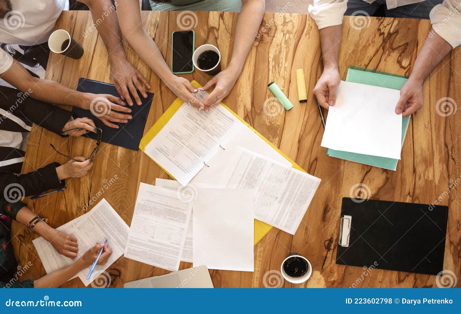 Business Team Hands at Work Stock Photo - Image of competitive ...