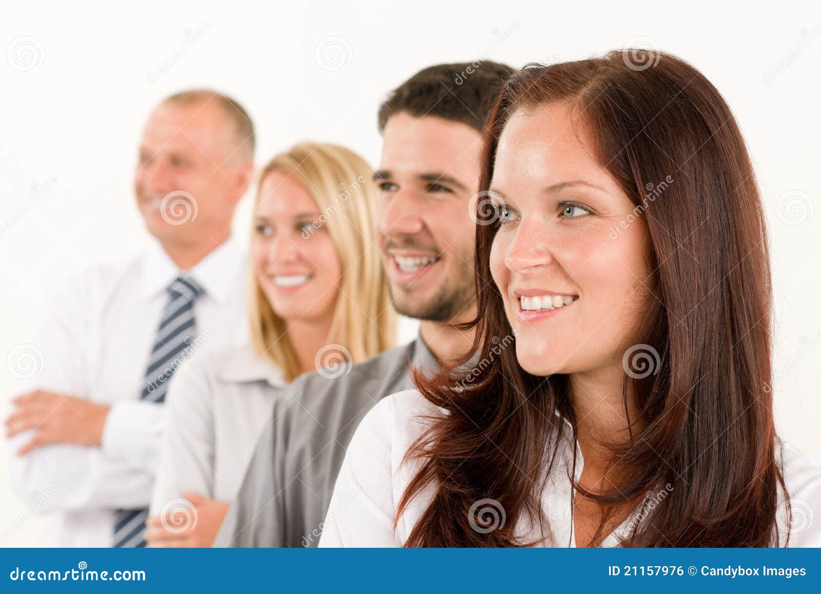Business Team Happy Profile Looking Aside Stock Photo - Image of ...