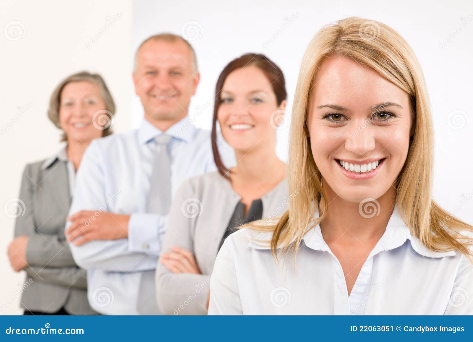 Business Team Happy Standing in Line Portrait Stock Image - Image of ...
