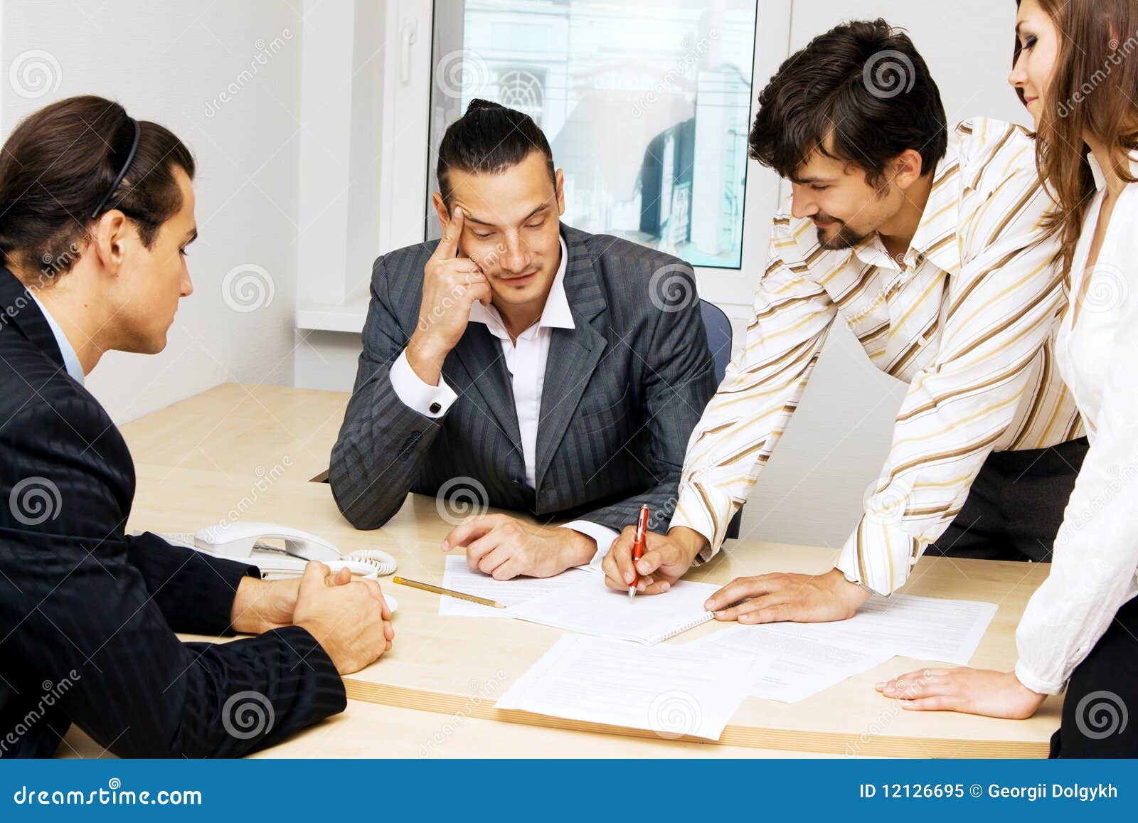 Business Team Having a Discussion Stock Image - Image of computer ...