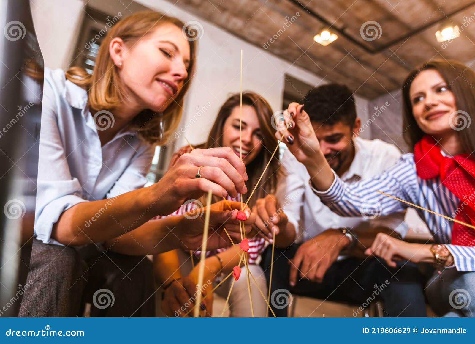 Business Team Having Fun at Corporate Training, Funny Teambuilding ...