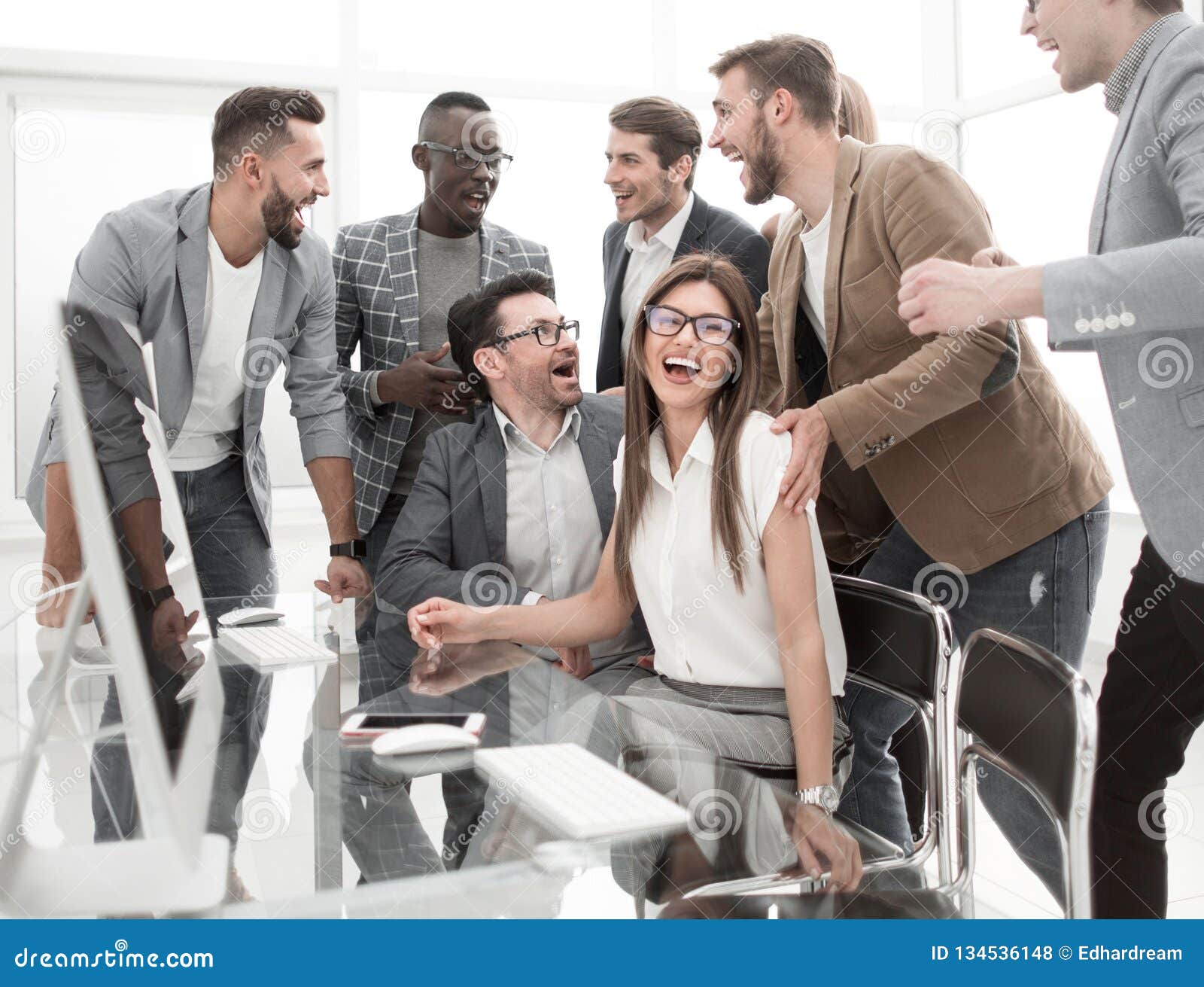 Business Team Having Fun in the Workplace Stock Photo - Image of group ...