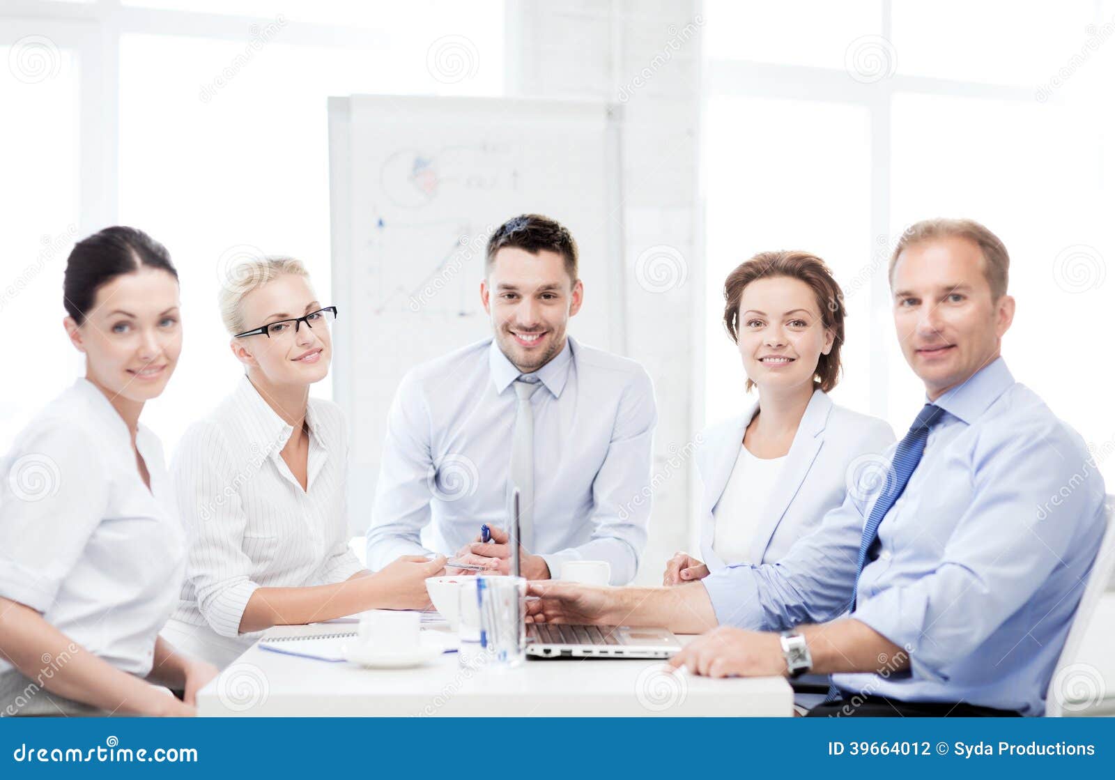 Business Team Having Meeting in Office Stock Photo - Image of analyzing ...