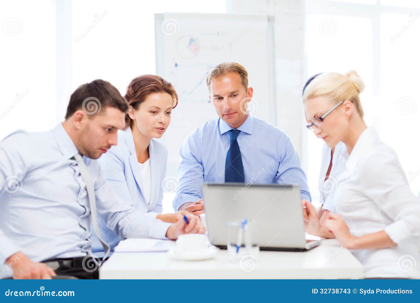 Business Team Having Meeting in Office Stock Image - Image of laptop ...