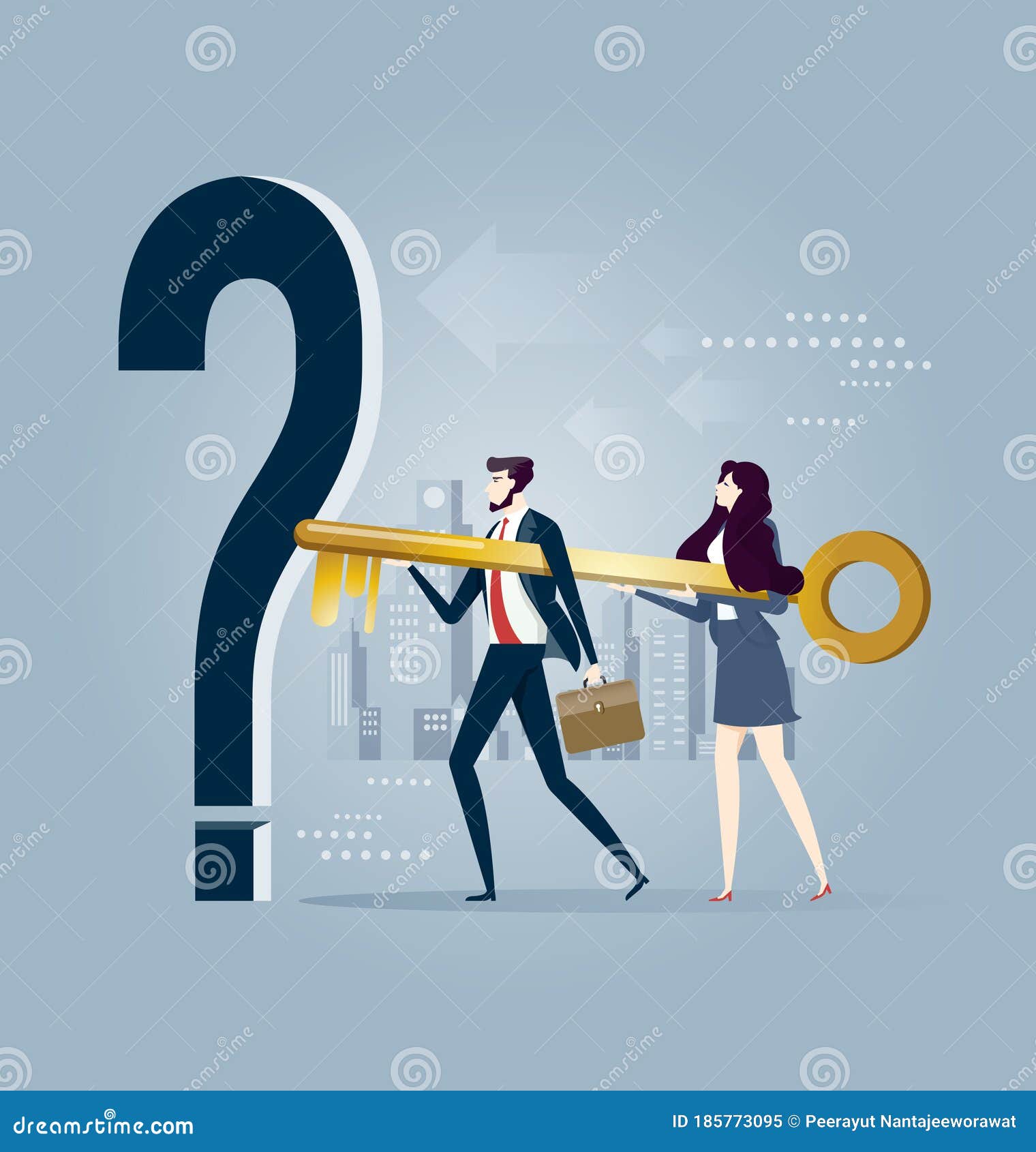 Business Team Holding Key. Business Concept Illustration Stock Vector ...