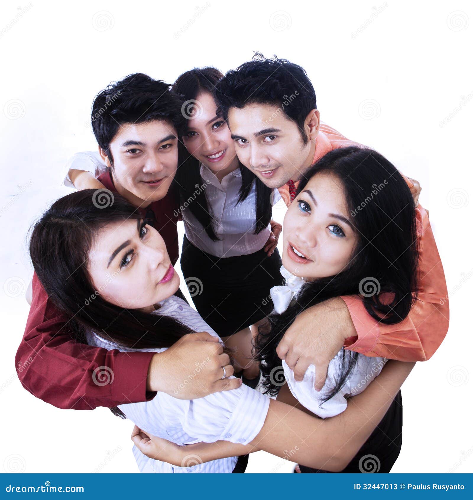 Business Team Hugging - Isolated Stock Image - Image of bonding, angle ...