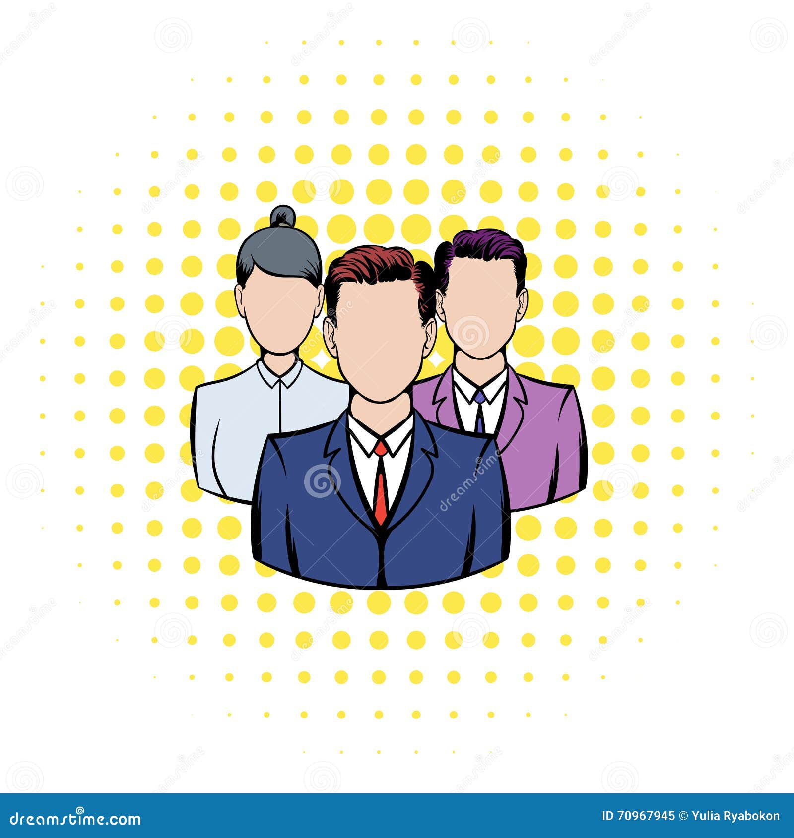 Business Team Icon, Comics Style Stock Vector - Illustration of service ...