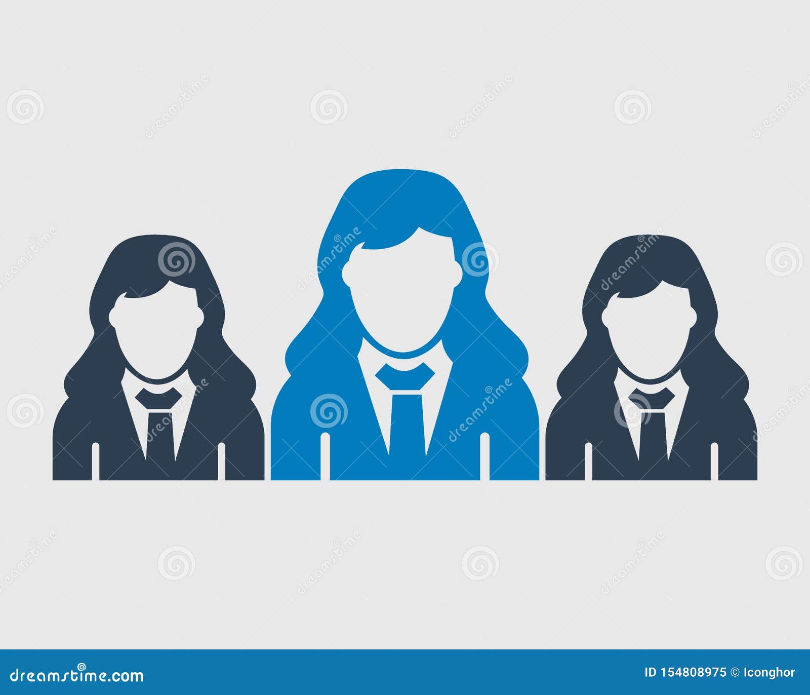 Business Team Icon. Employees Behind the Leader. Flat Style Vector EPS ...