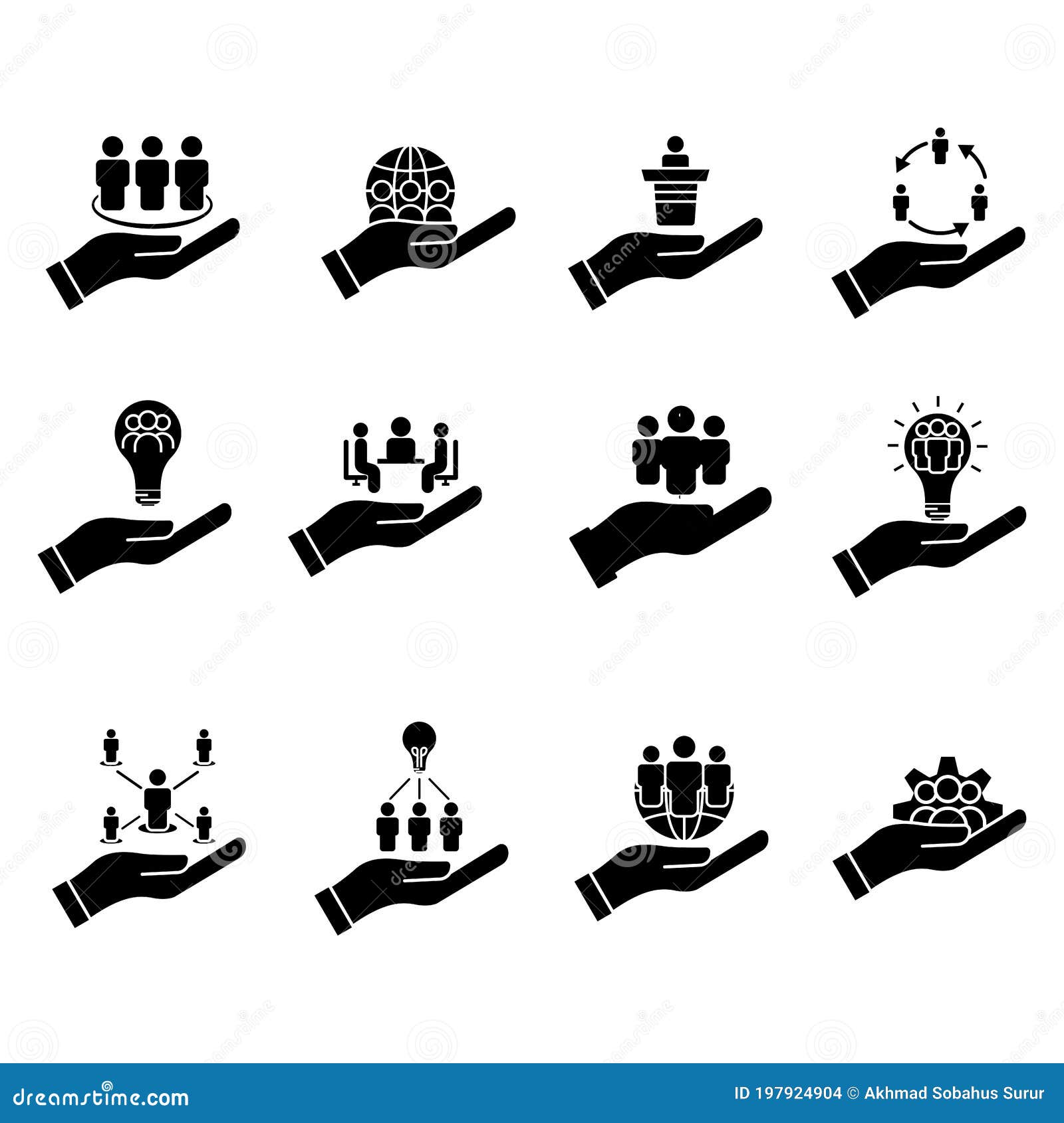 Business Team Icon Set. Design Vector Stock Illustration - Illustration ...