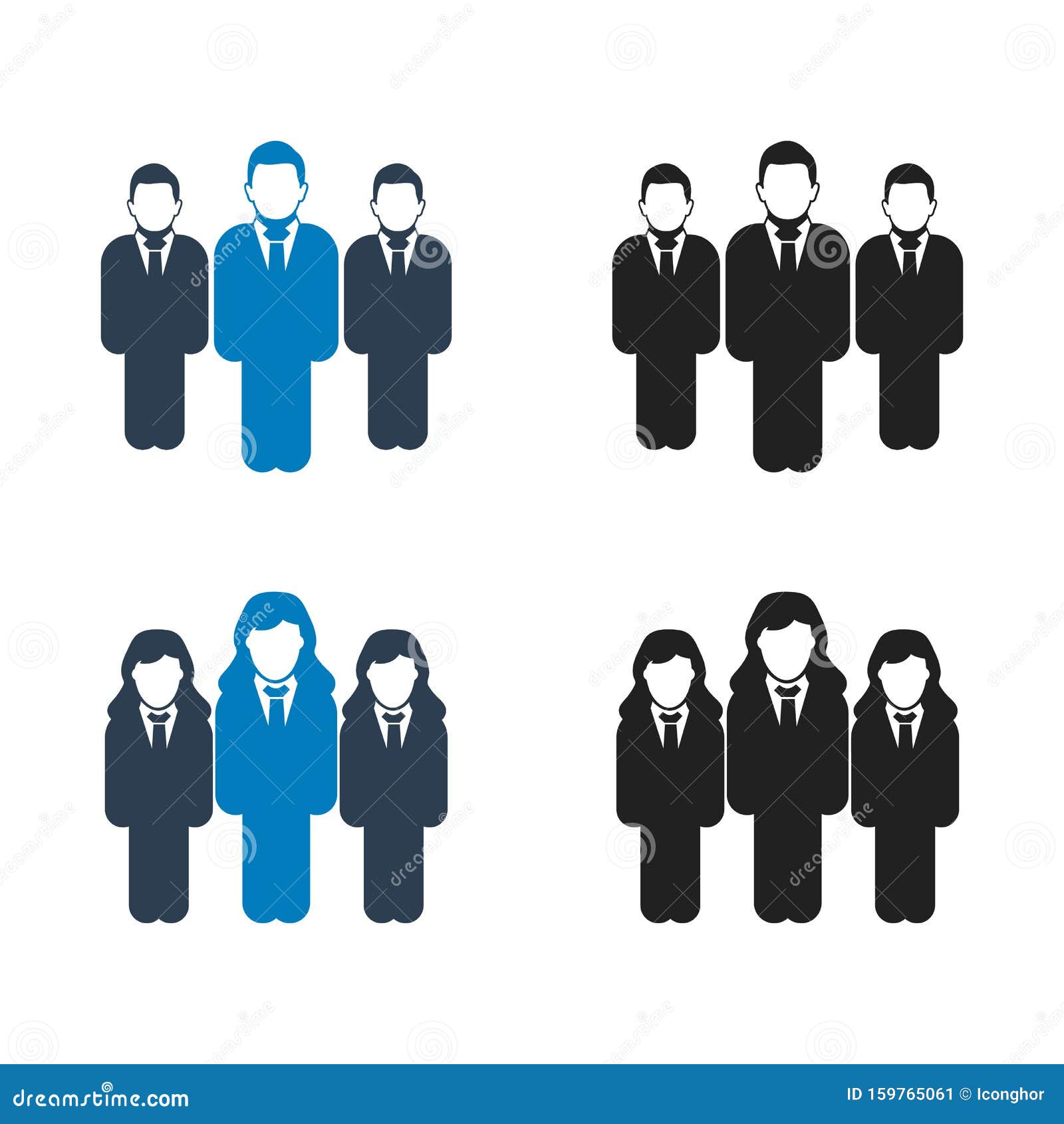 Business Team Icon set. stock vector. Illustration of corporate - 159765061