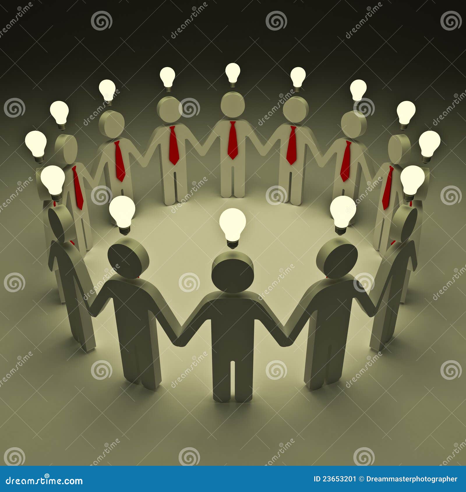 Business Team Idea Light Bulbs Stock Illustration - Illustration of ...