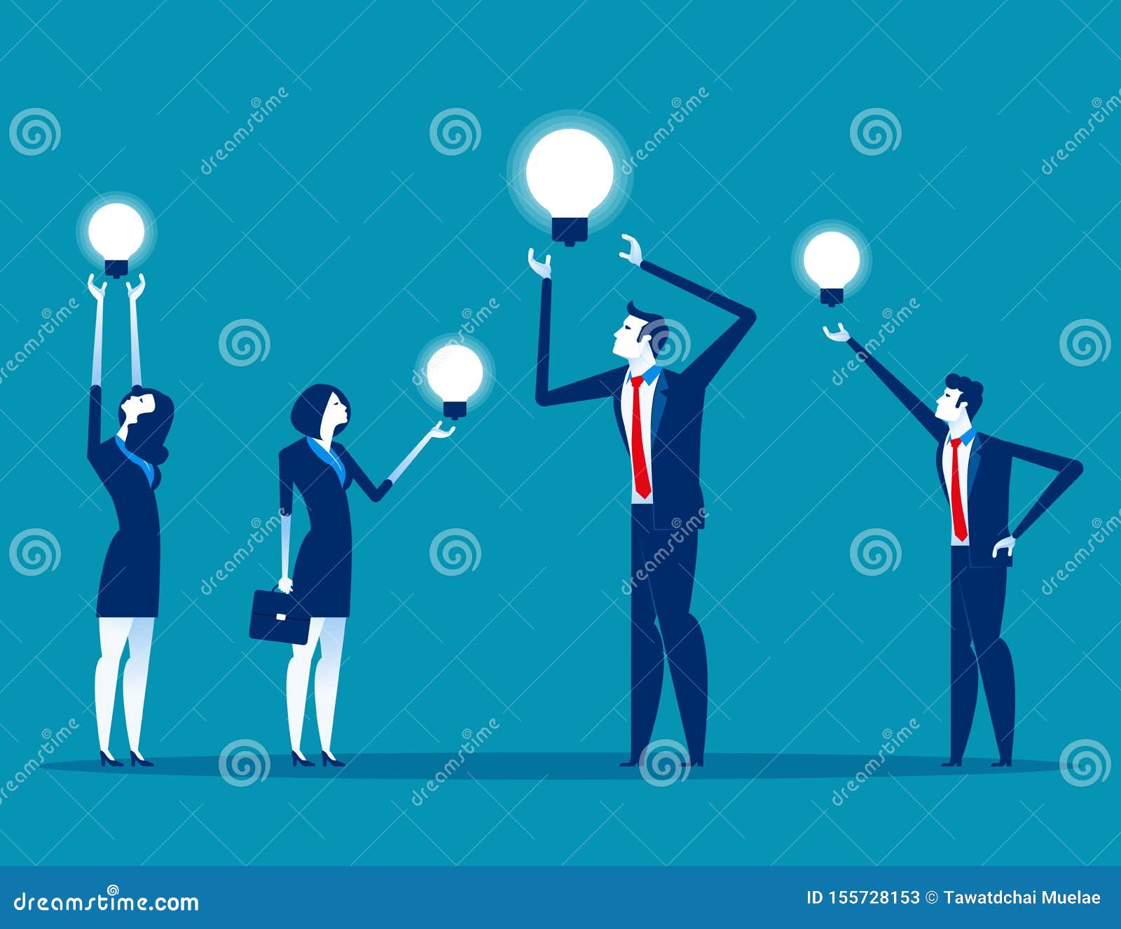 Business Team with Ideas Working. Concept Business Vector Illustration ...