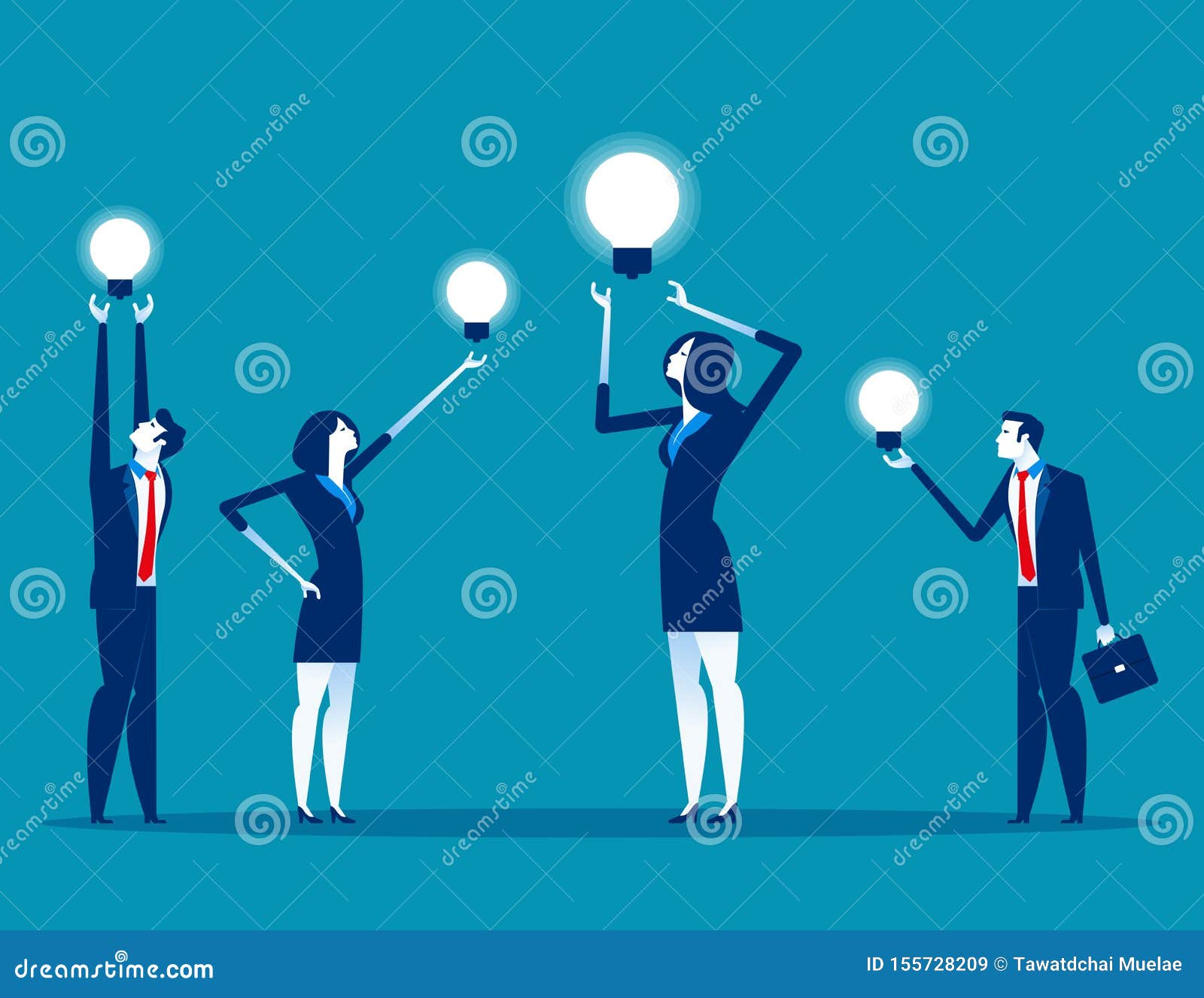 Business Team with Ideas Working. Concept Business Vector Illustration ...
