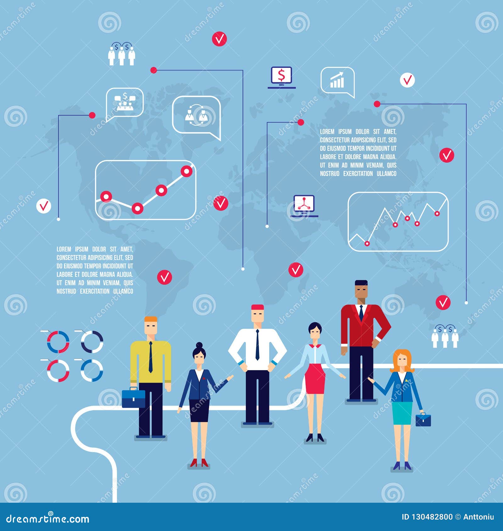 Business Team Infographic Group of Creative People Successful Business ...