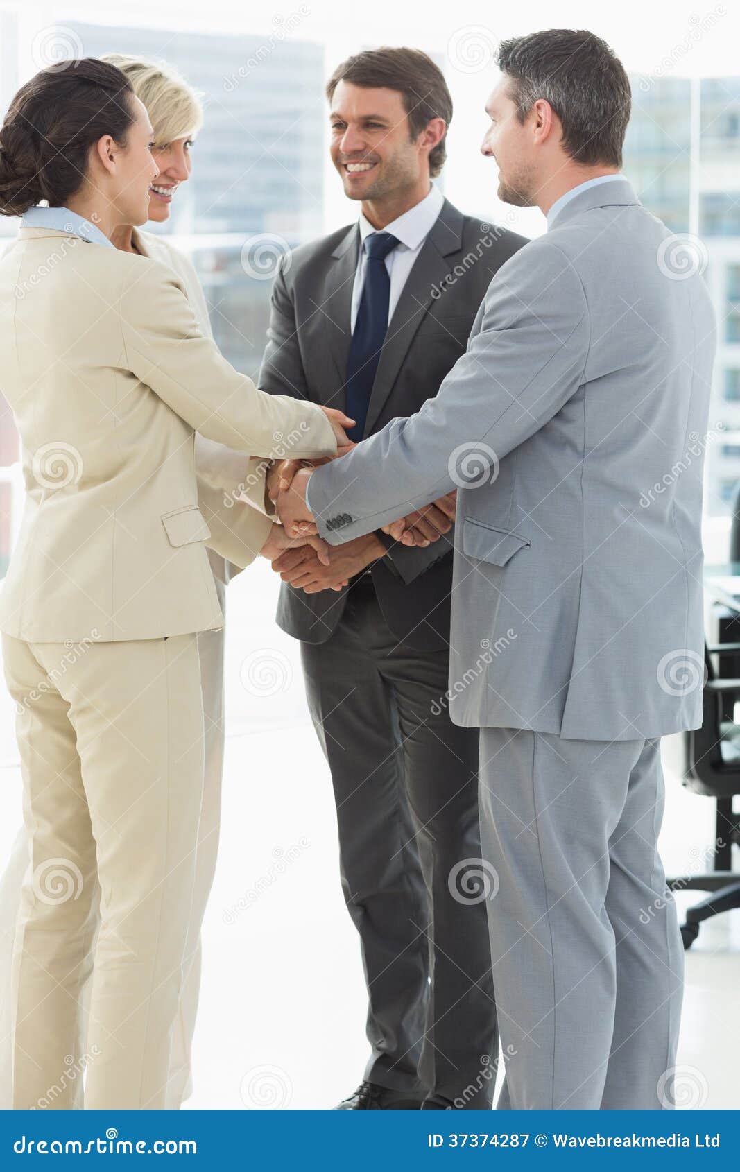 Business Team Joining Hands Together Stock Image - Image of suit, male ...