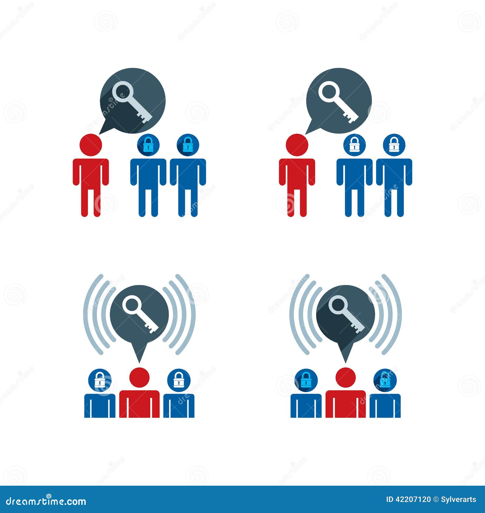 Business Team with Key Symbol, Solution Concept, Vector Icons Se Stock ...