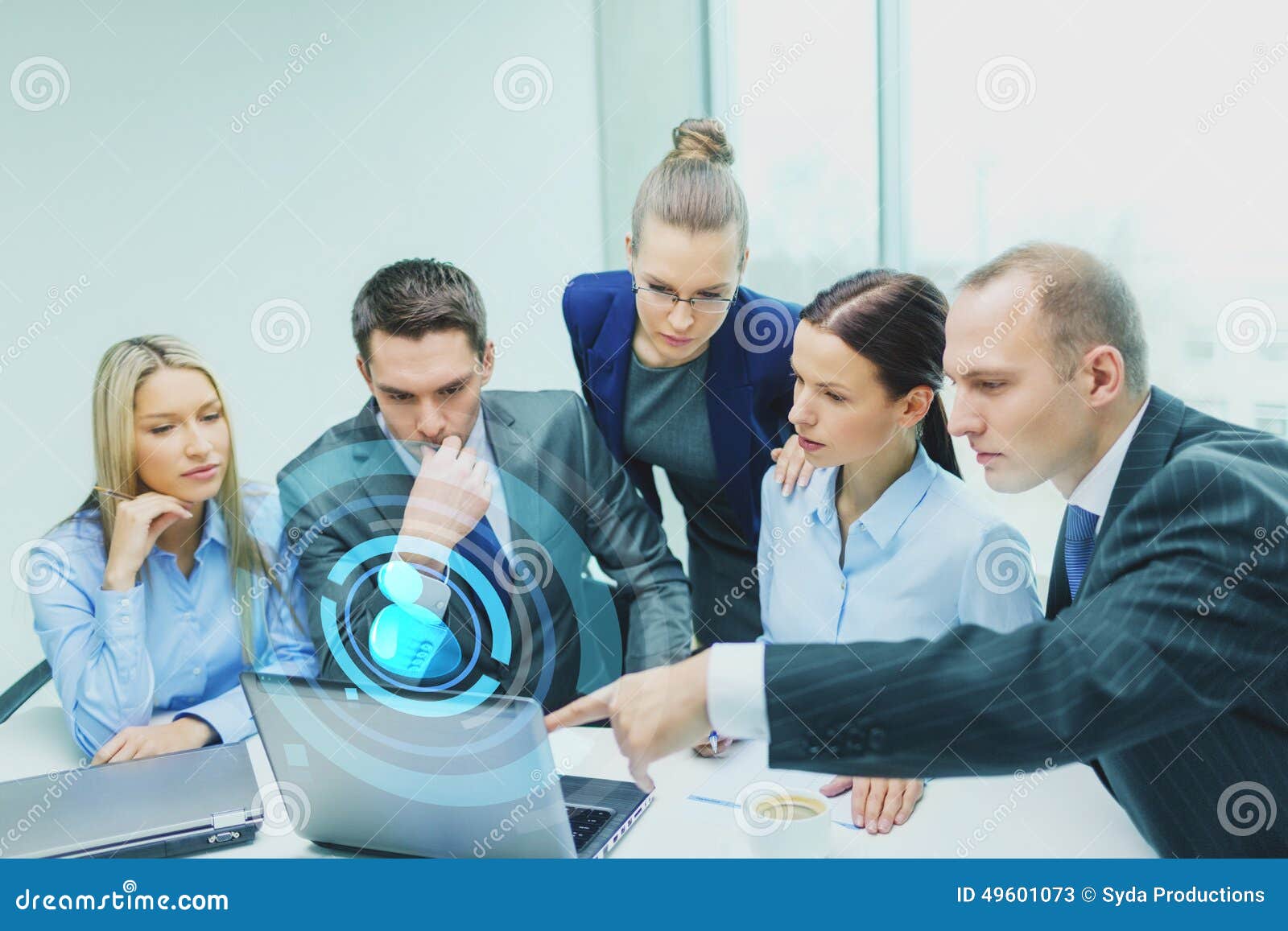 Business Team with Laptop Having Discussion Stock Image - Image of ...