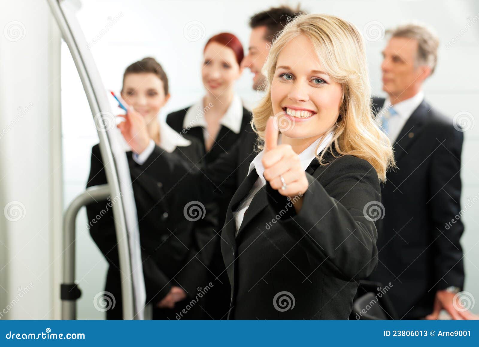 Business Team with Leader in Office Stock Image - Image of coaching ...