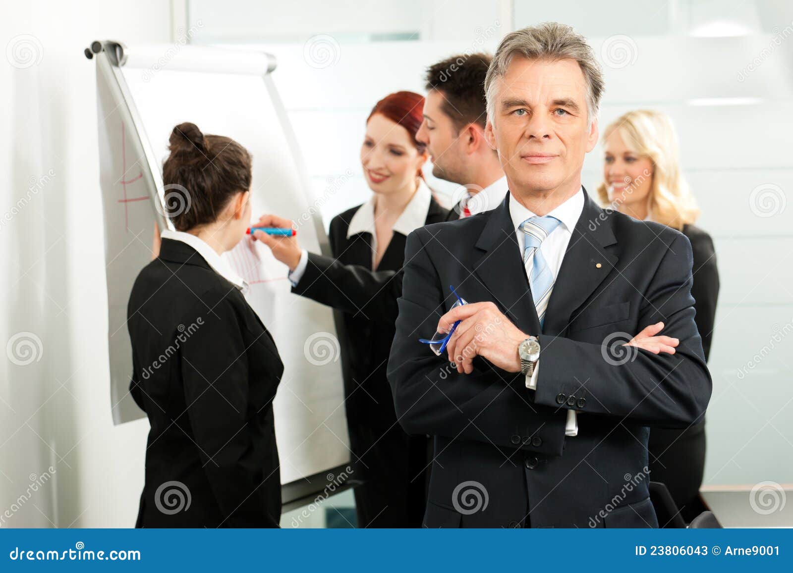 Business Team with Leader in Office Stock Image - Image of expert ...