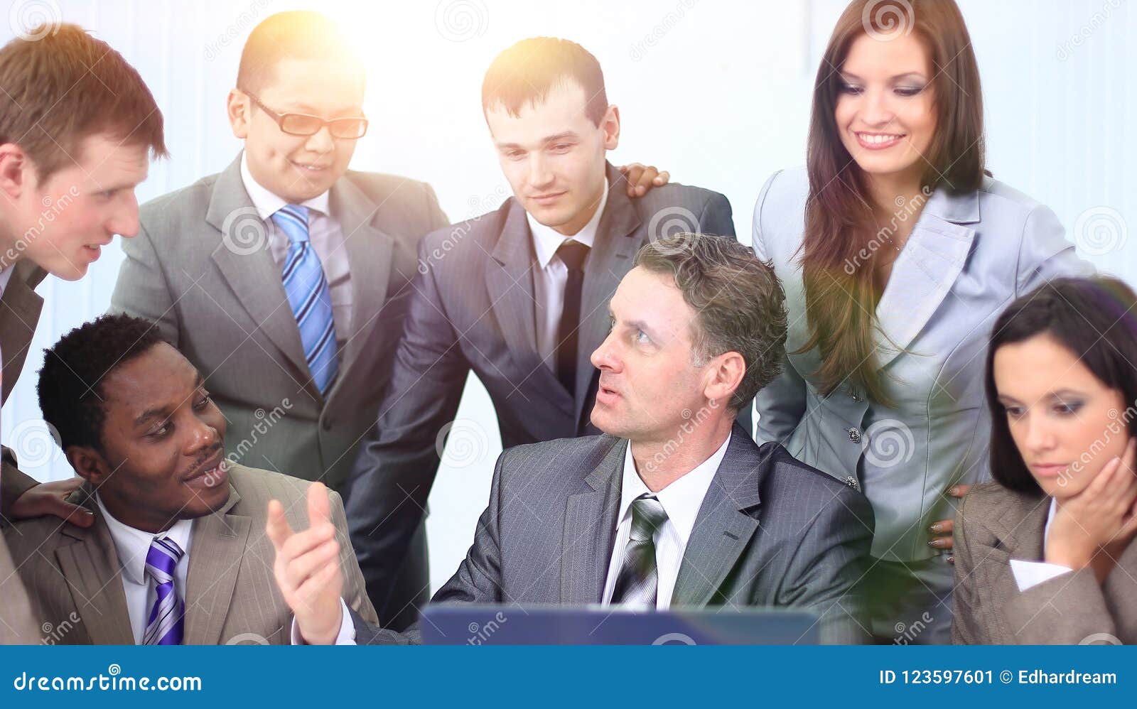 Manager and Business Team in Office Stock Image - Image of laptop ...