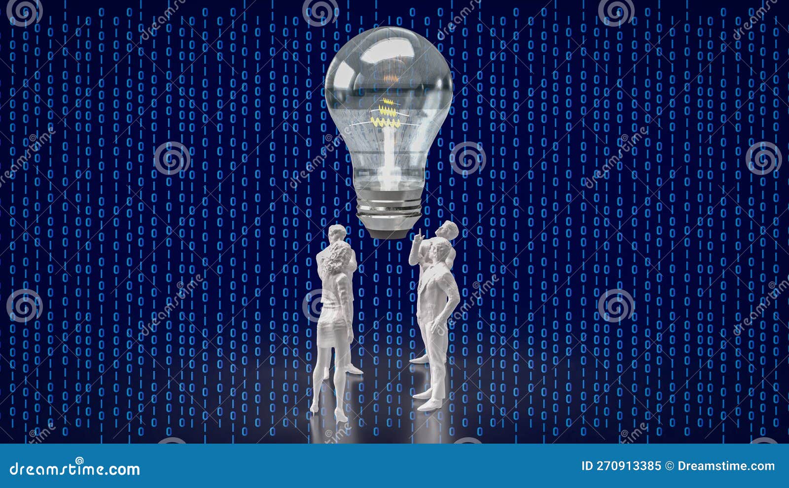 The Business Team and Light Bulb for Idea or Creative Concept 3d ...