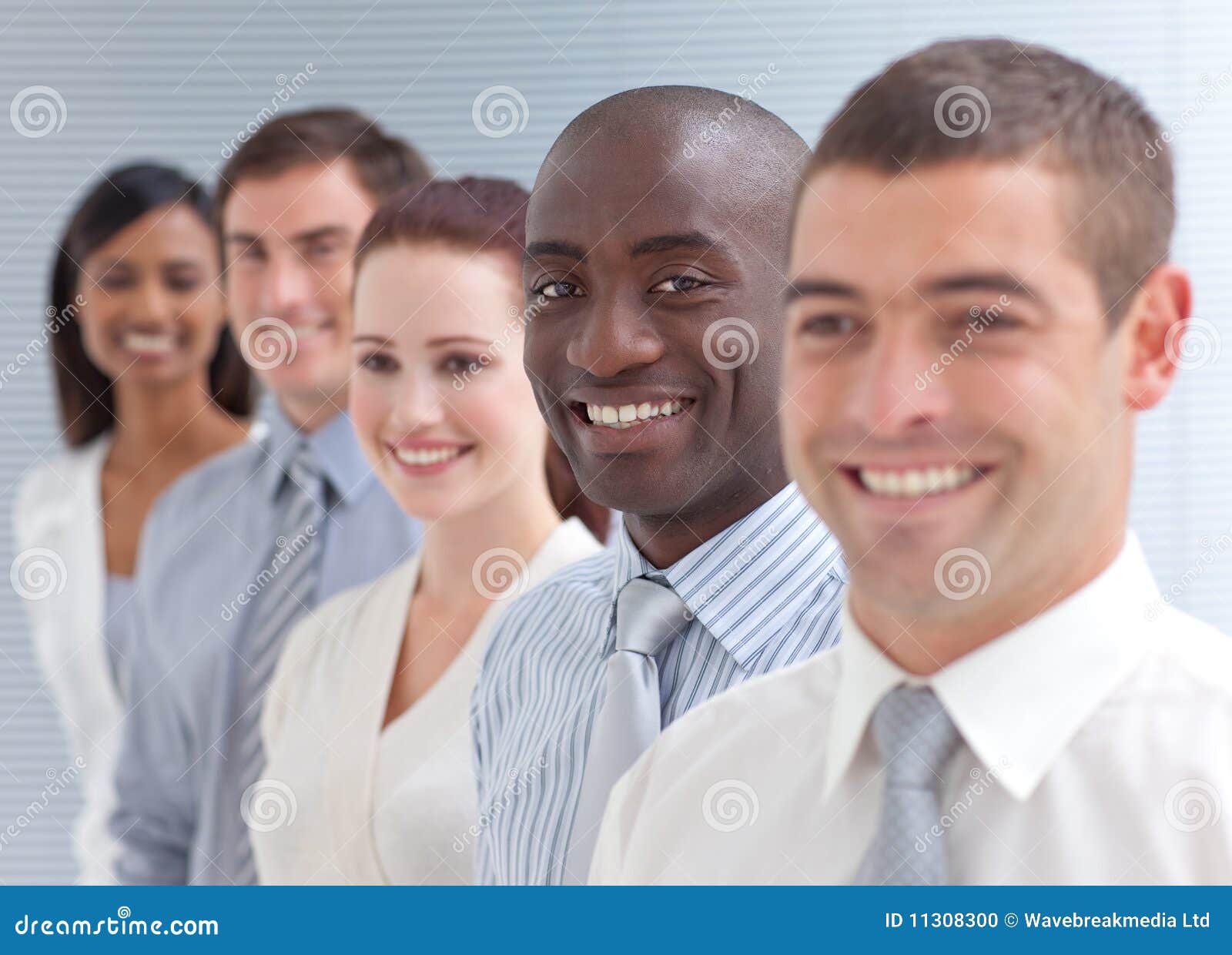 Business team in a line. stock photo. Image of group - 11308300