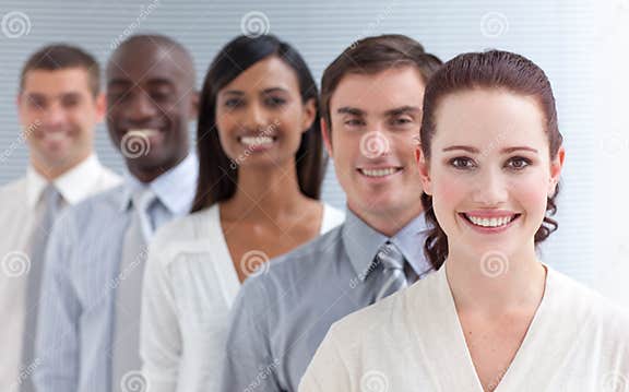 Business team in a line. stock image. Image of businesswoman - 11308301
