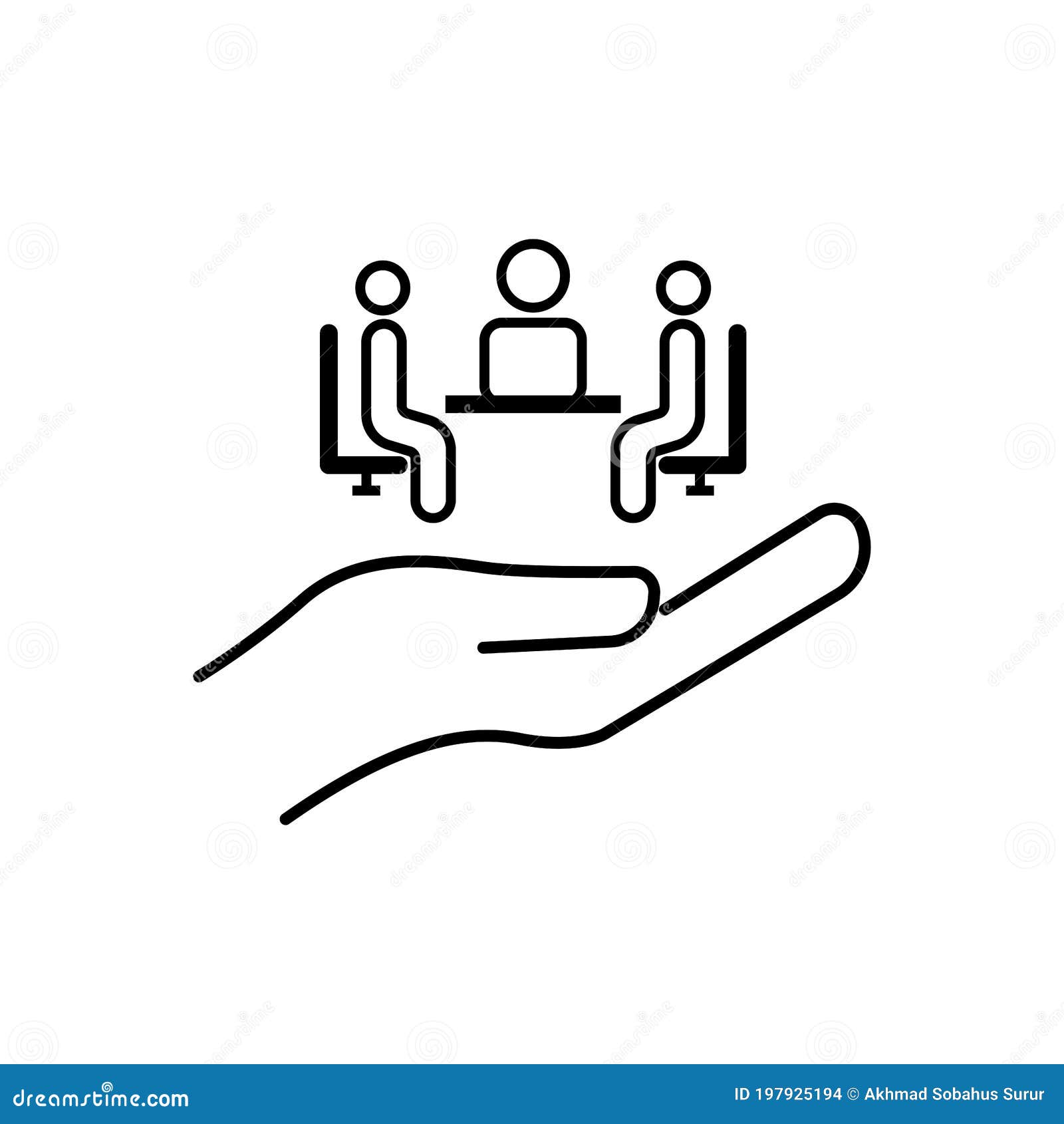 Business Team Line Icon. Business Management Icon. Design Vector Stock ...