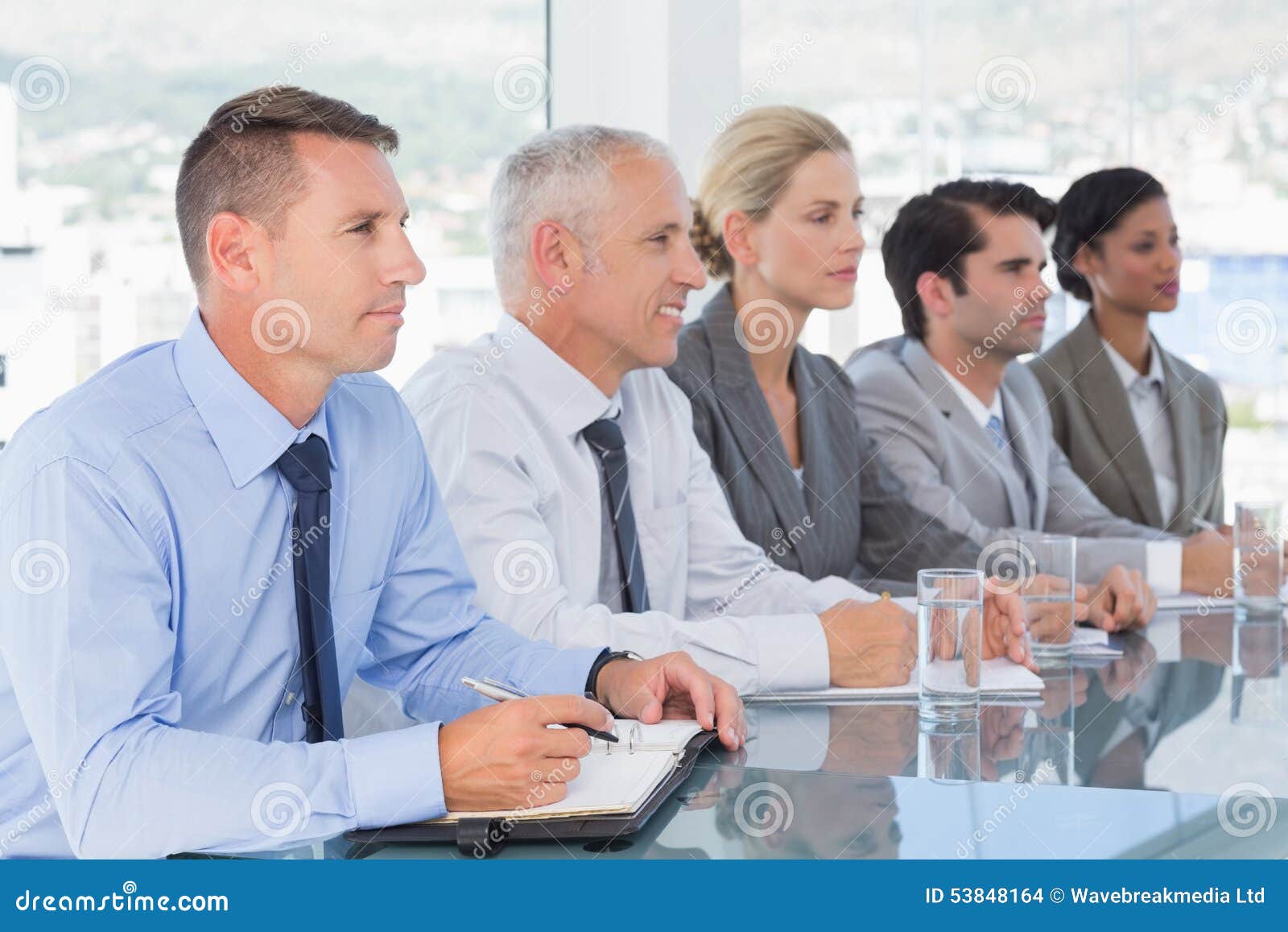Business Team Listening Conference Stock Photo - Image of notes ...