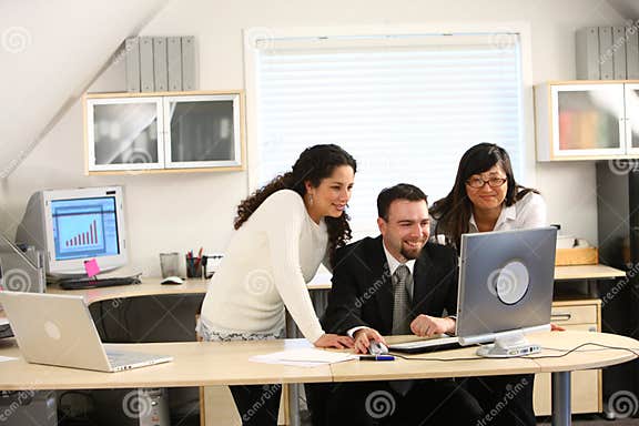 Business Team Looking at Computer Stock Photo - Image of multi ...